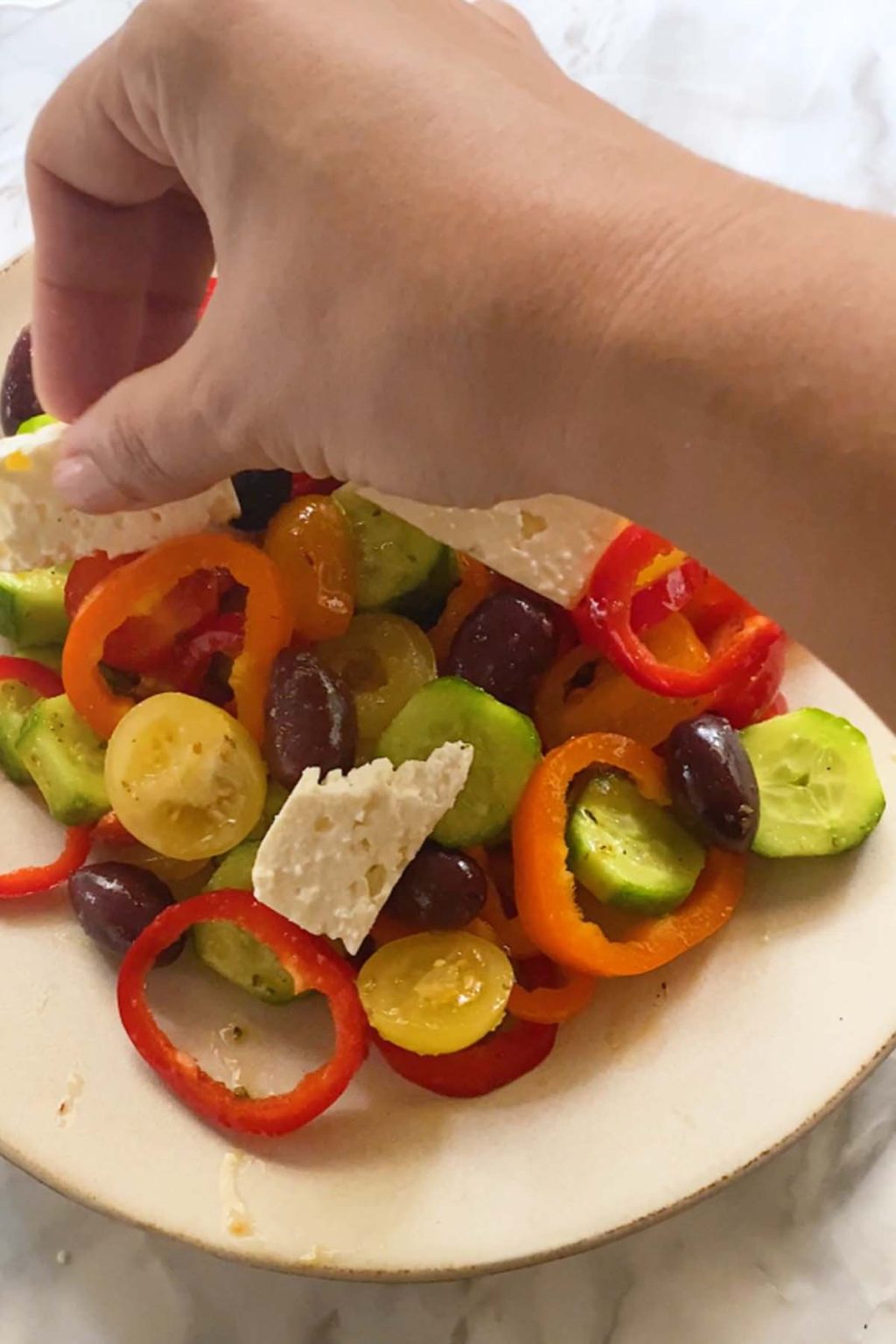 Quick & Easy Greek Salad without Lettuce - My Plant Based Bowl
